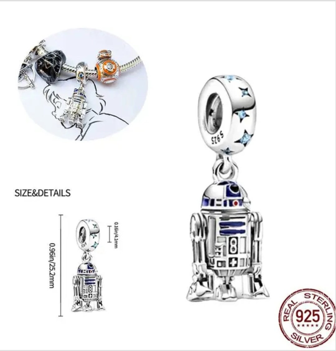 Star Wars R2D2 925 Silver Pandora Charm - Etsy