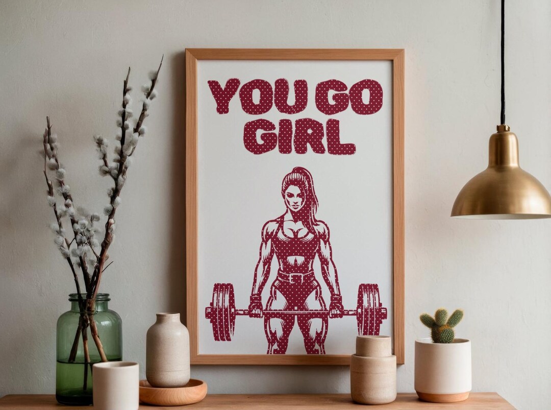 Powerlifting Wall Art Woman | Motivational Fitness Poster | Gym ...