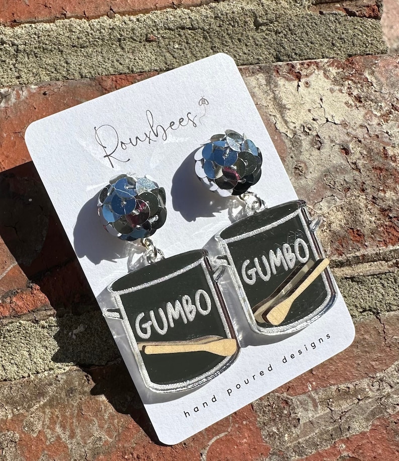 Gumbo Pot With Wood Roux Spoon Earrings - Etsy