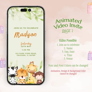 Jungle Safari Birthday Digital Invitation, Wild One Birthday Evite ...