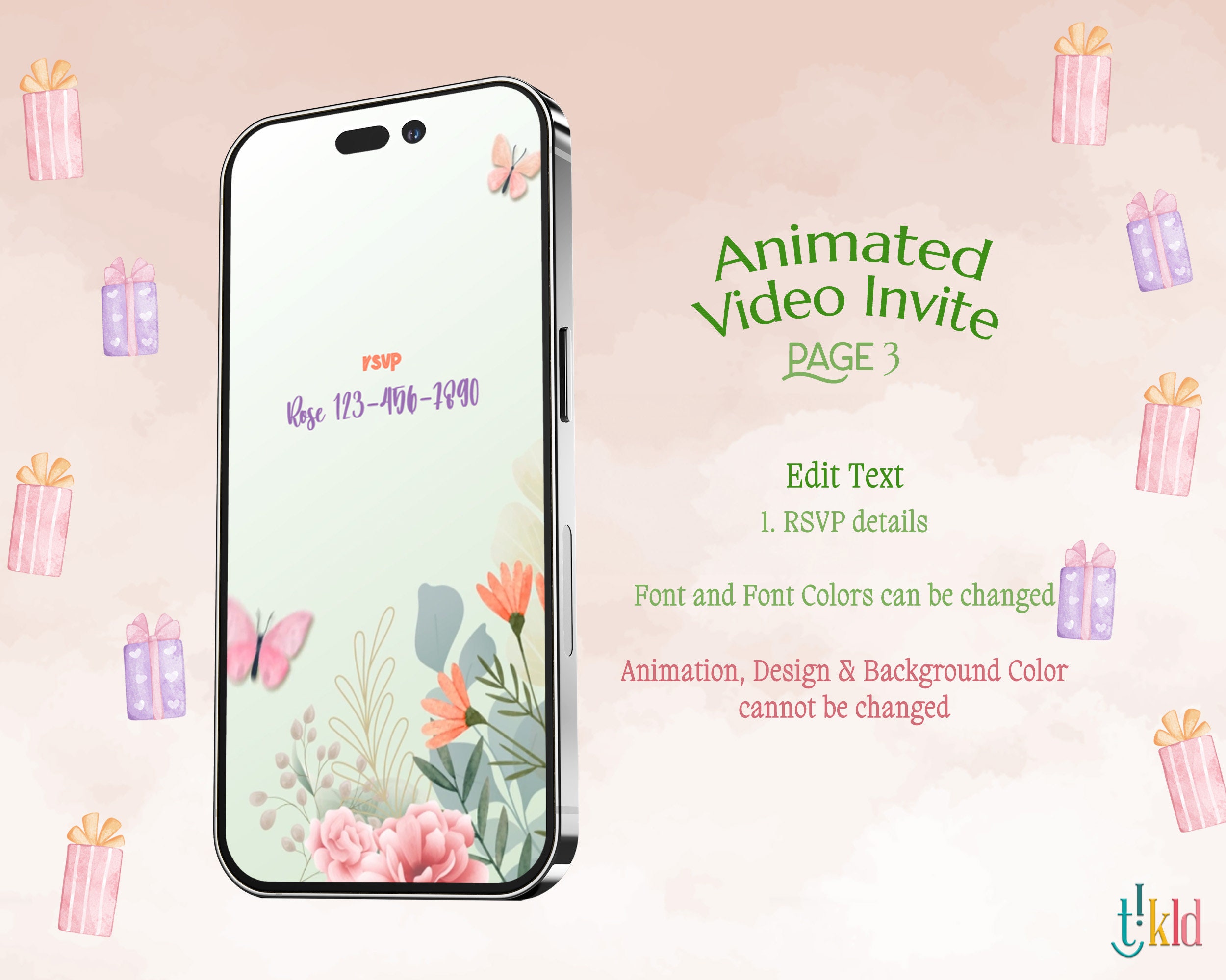 Butterfly GIRL Birthday Digital Invitation, Whimsical Butterfly Floral ...