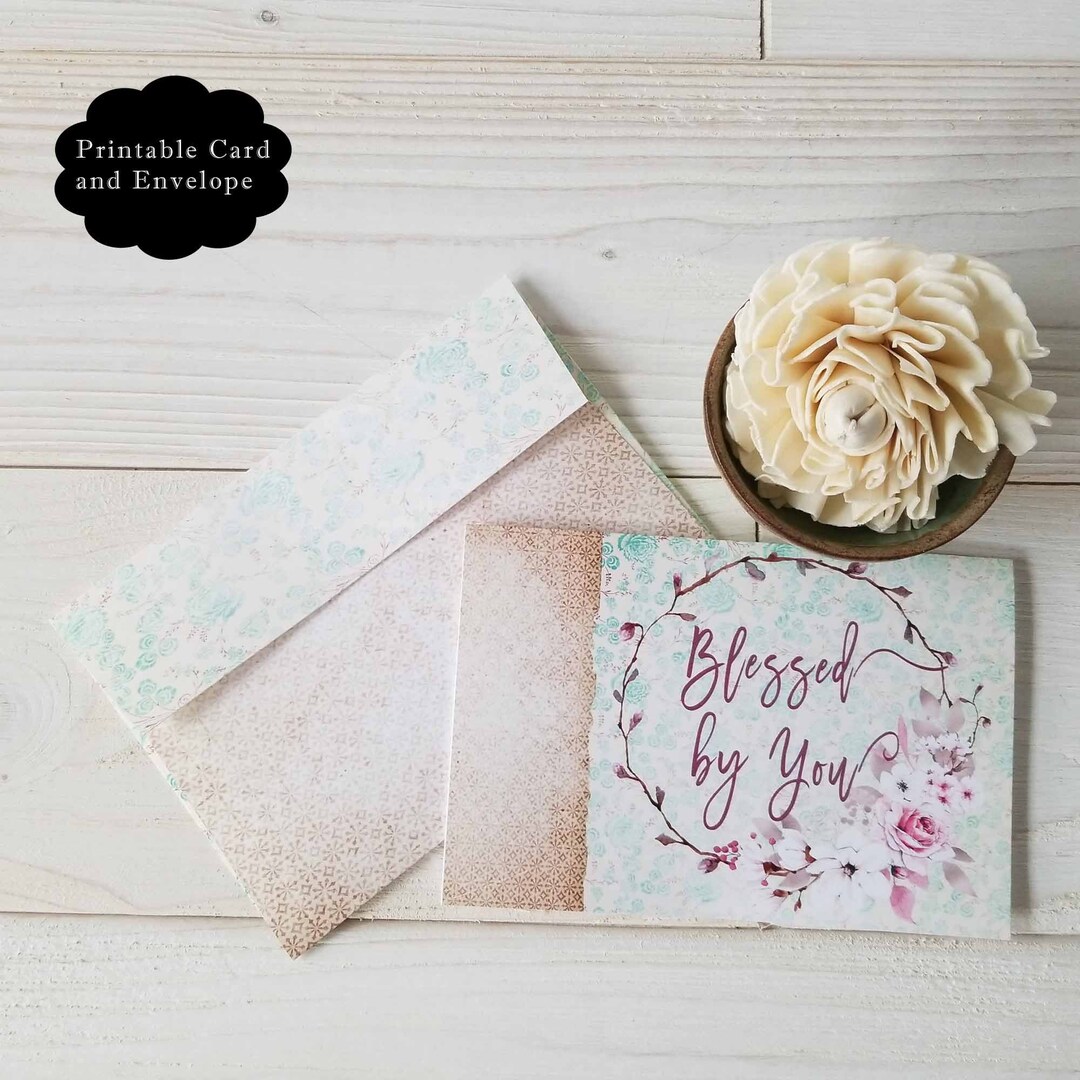 Printable Blank Greeting Card With Envelope - Instant Digital Download ...