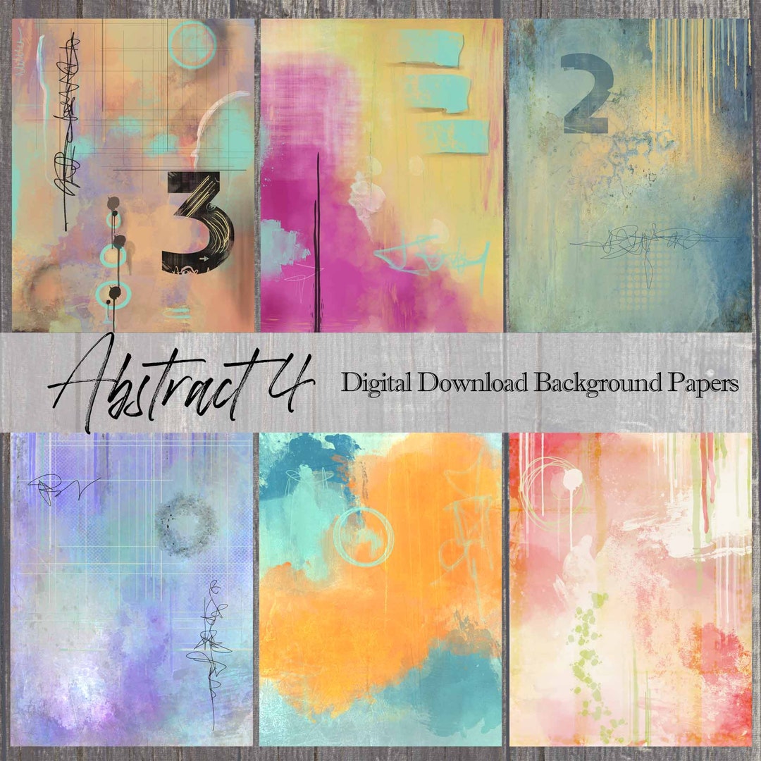 Abstract Backgrounds and Printable Paper Pack - Instant Digital ...