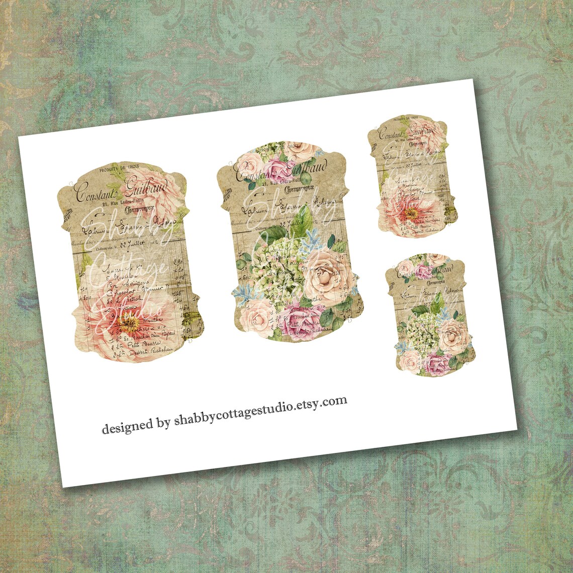 Printable Download Gift Tags Ribbon or Lace Spool Card - Etsy