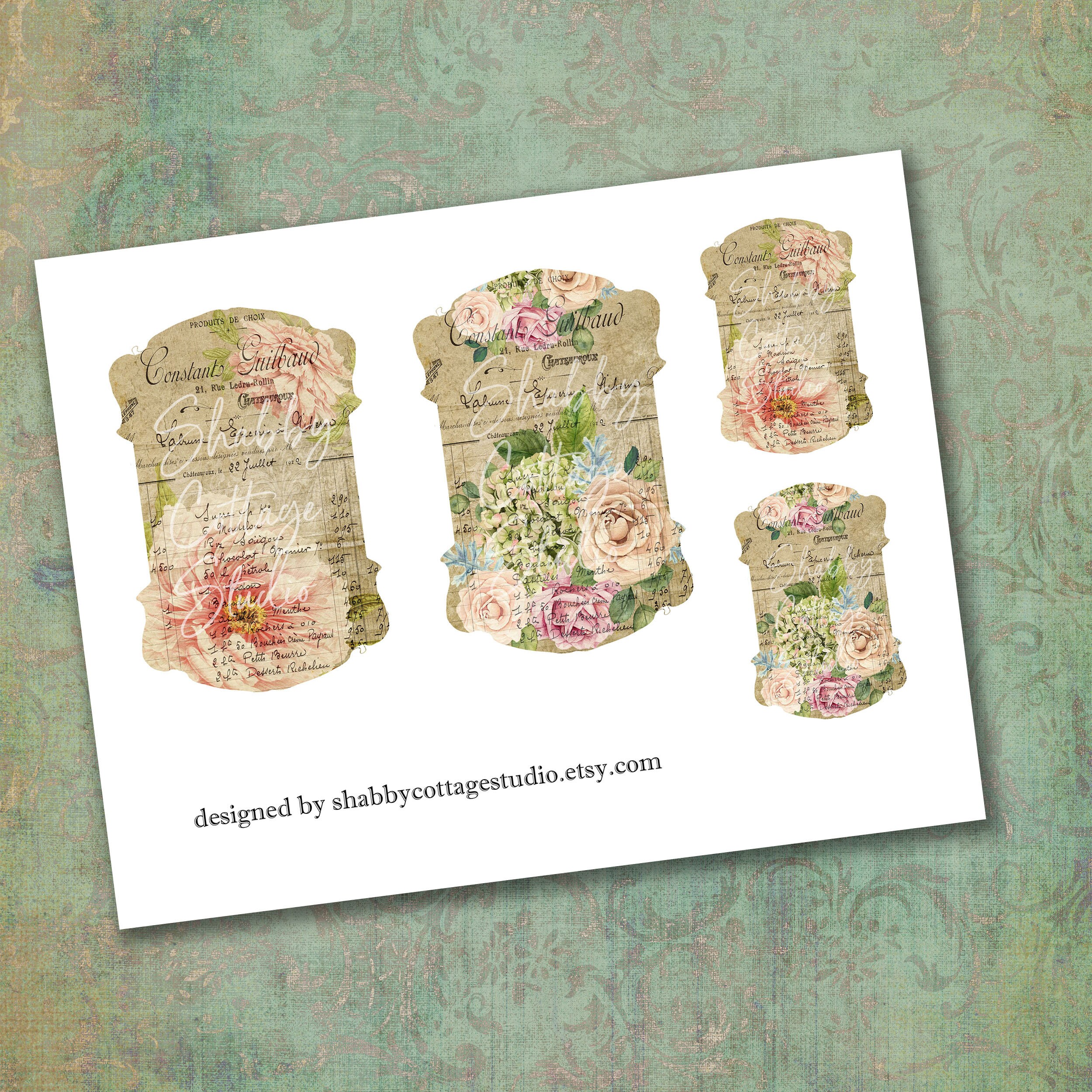 Printable Download Gift Tags Ribbon or Lace Spool Card | Etsy