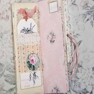 Tall Skinny Journal - Slim Document Style Journal - Romantic Vintage ...