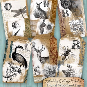 Digital Woodland Tags - Instant Download - Junk Journal Ephemera - Gift ...