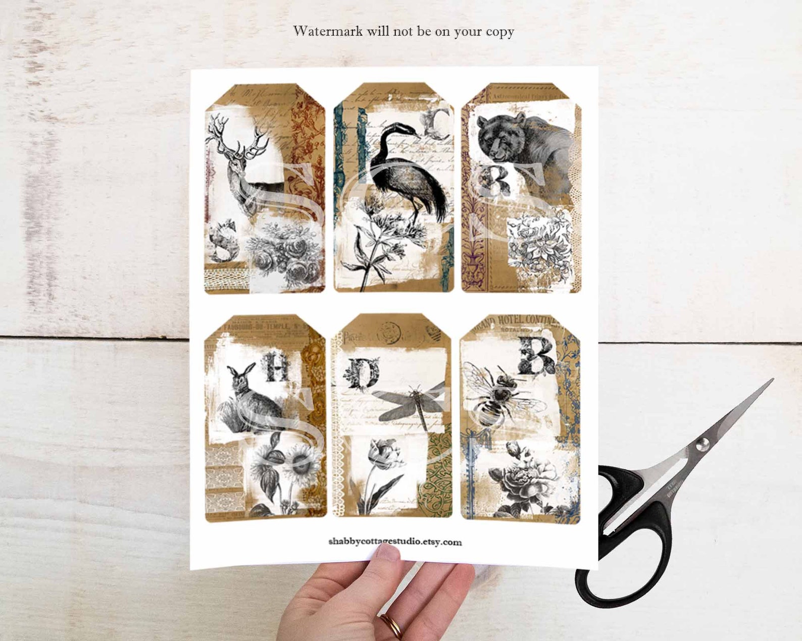 Digital Woodland Tags - Instant Download - Junk Journal Ephemera - Gift ...