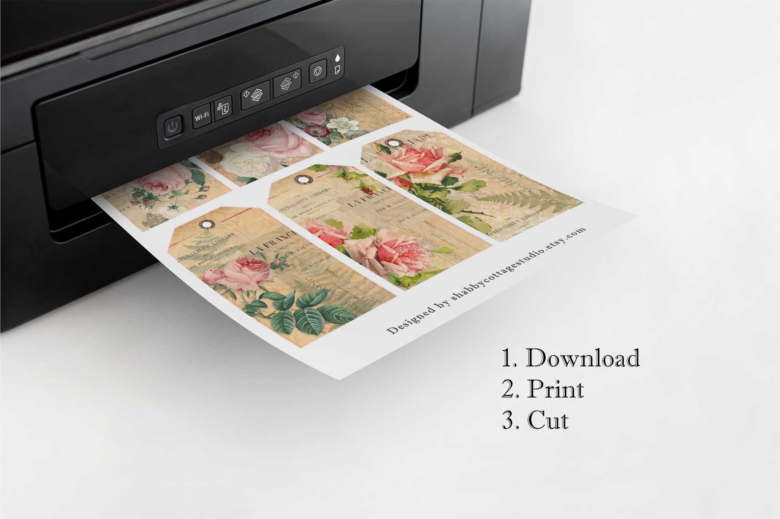 Printable Rose Tags Instant Download Gift Tags Jewelry - Etsy