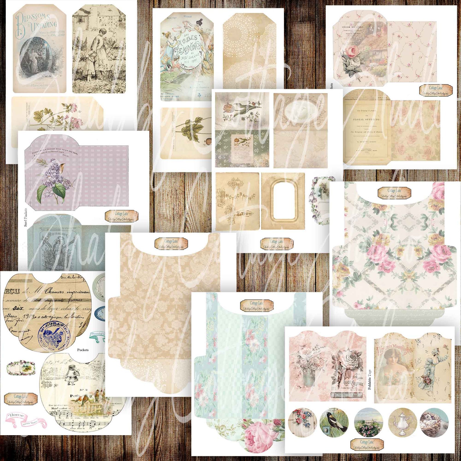 Cottage Lane Junk Journal Kit Printable Cottagecore Journal - Etsy