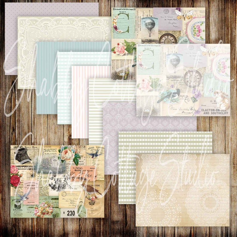 Cottage Lane Junk Journal Kit Printable Cottagecore Journal - Etsy