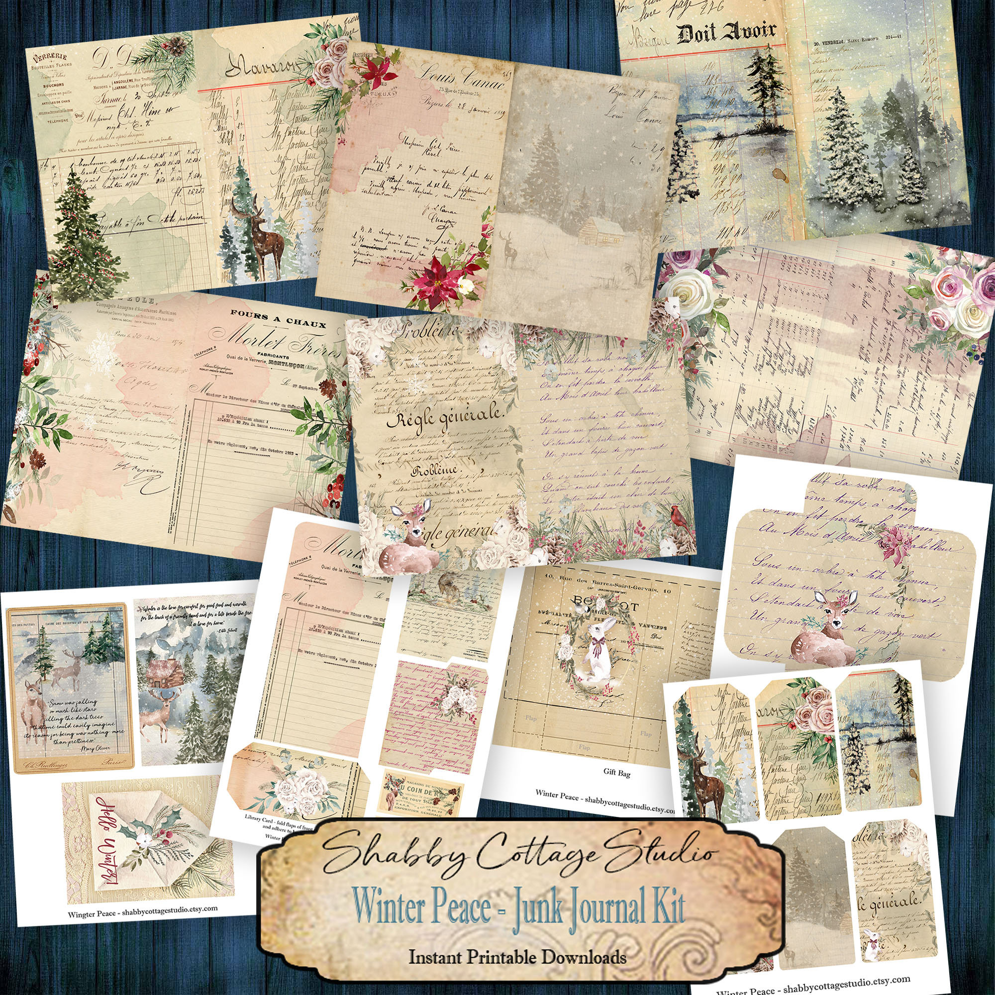 Printable Winter Junk Journal Kit Digital Junk Journal Kit - Etsy