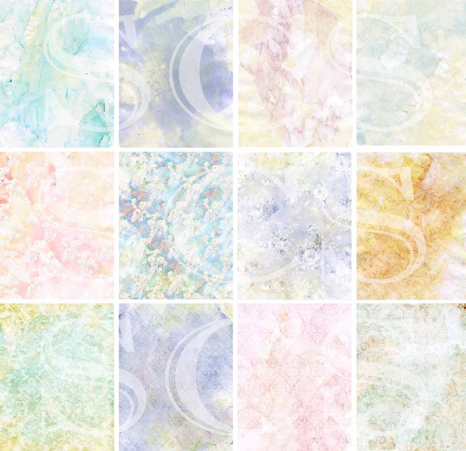 Pastel Watercolor Digital Paper Pack Paper Crafting - Etsy