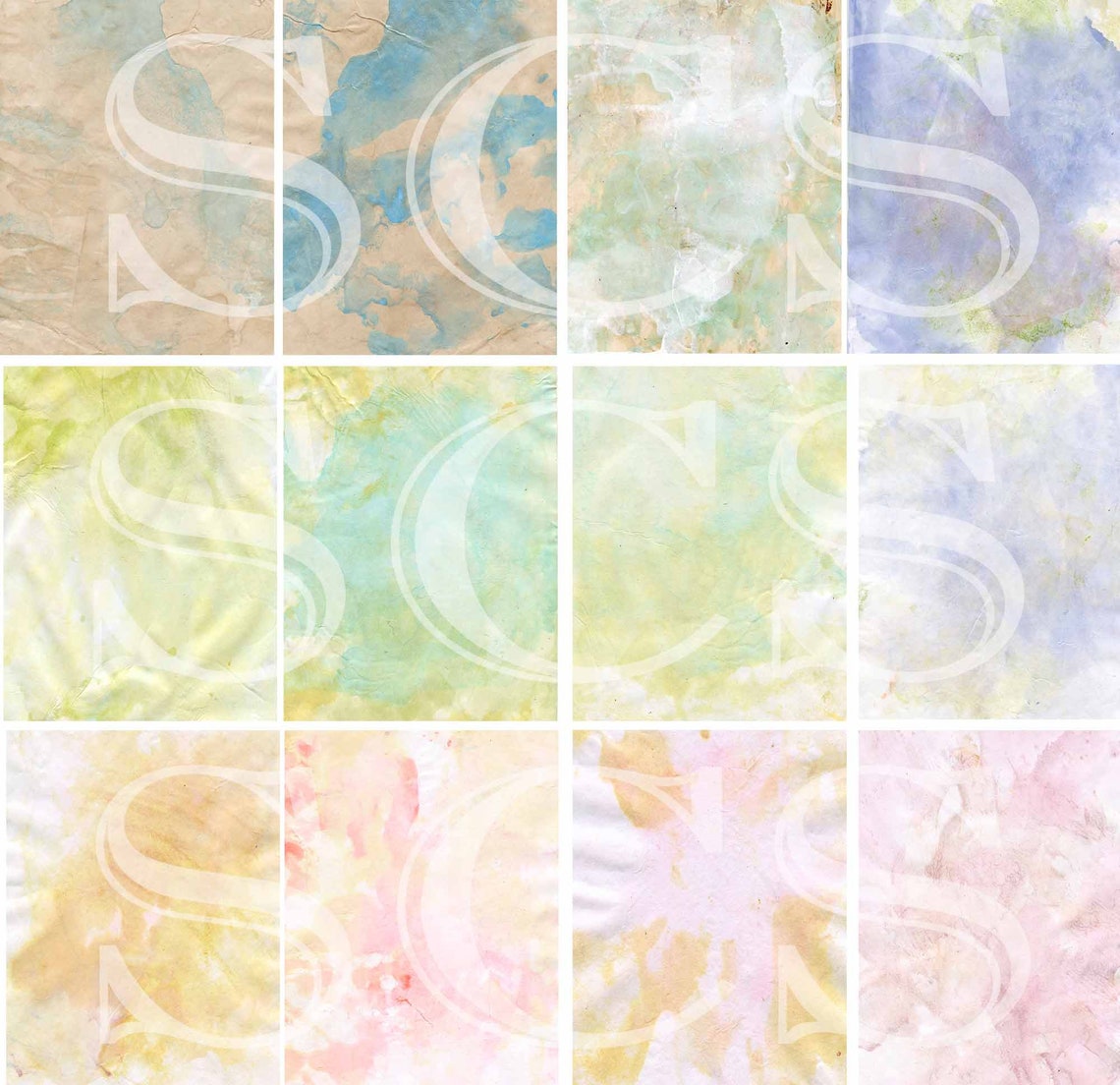 Pastel Watercolor Digital Paper Pack - Paper Crafting - Journal Pages ...