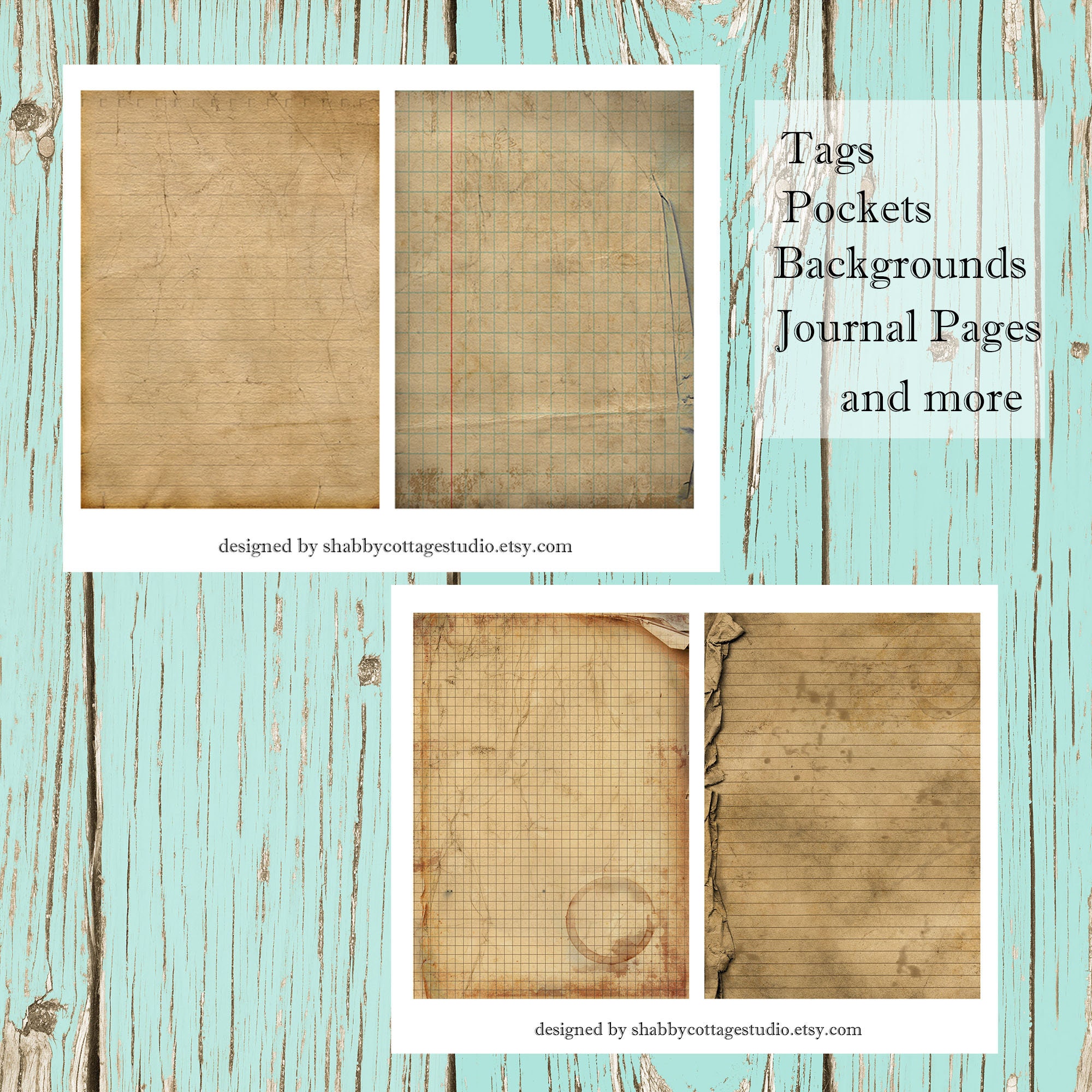 Printable Grungy Lined Paper Instant Download Digital | Etsy