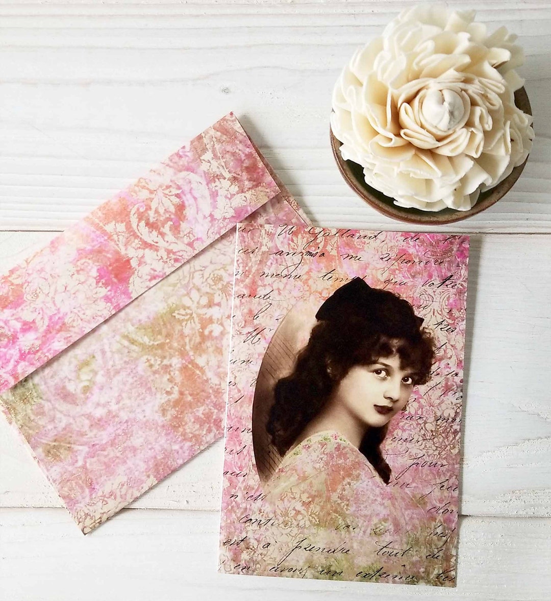Instant Download Digital Blank Card With Envelope - Vintage Style ...