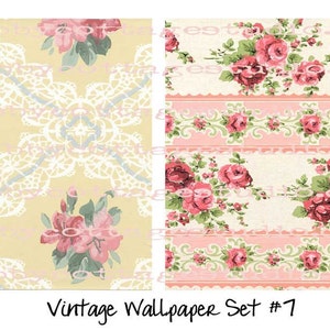Digital Vintage Wallpaper - Instant Download Printable With Commercial ...