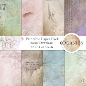 Organics Digital Paper Pack - Instant Download -printable 8.5x11 Inch ...