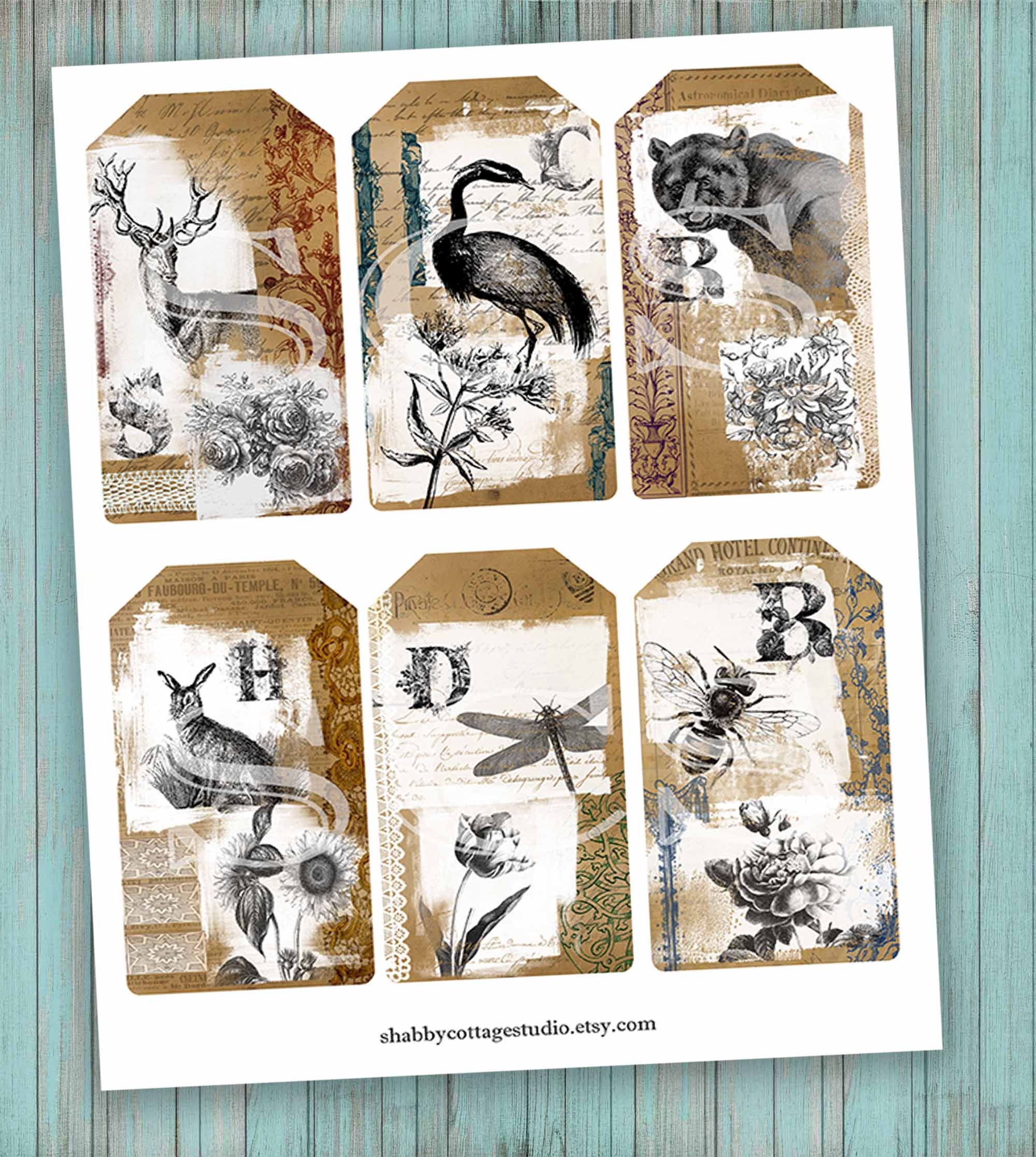 Digital Woodland Tags Instant Download Junk Journal - Etsy