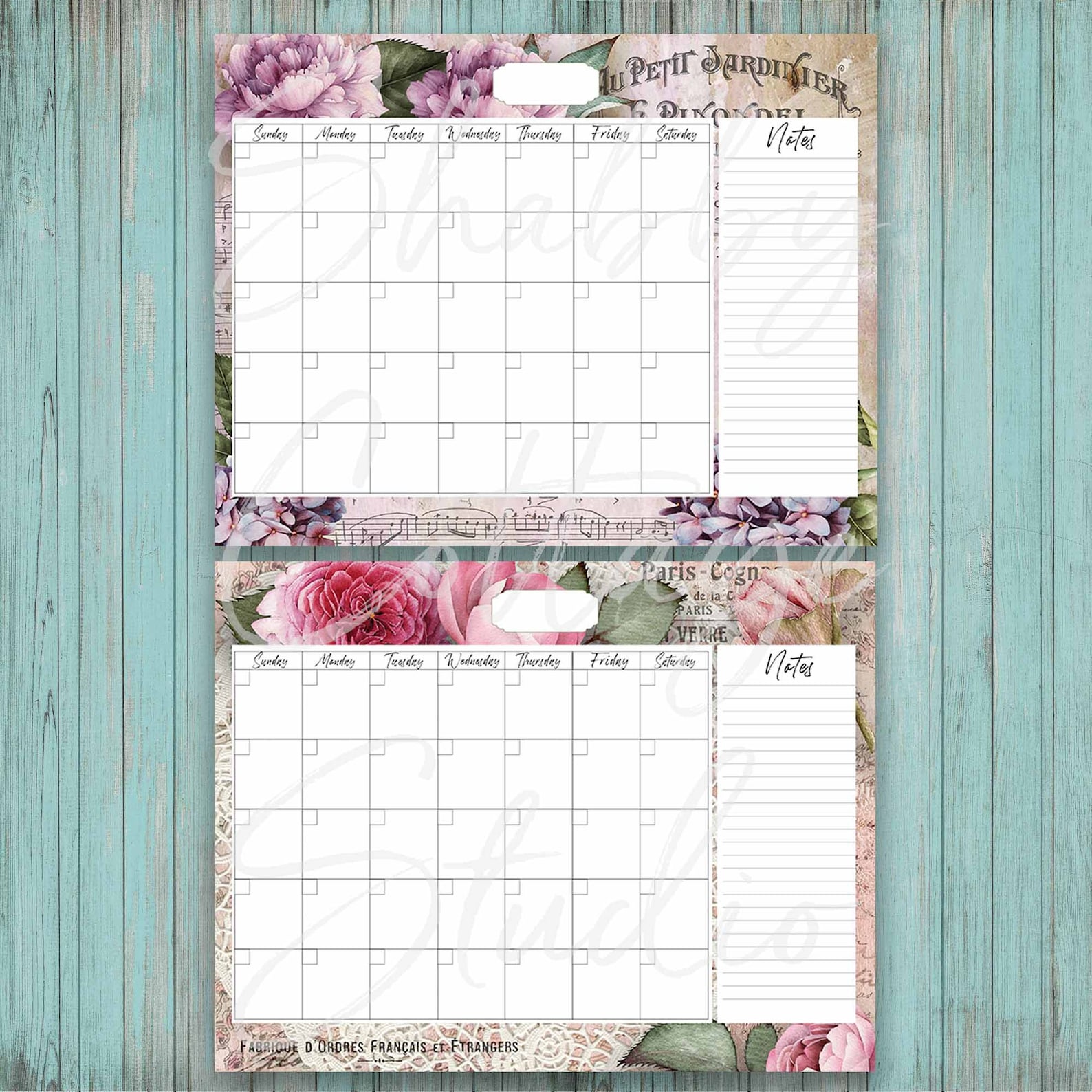Printable Editable Calendar Floral Desk Calendar Instant - Etsy