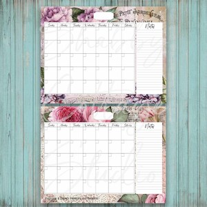 Printable Editable Calendar - Floral Desk Calendar - Instant Digital ...