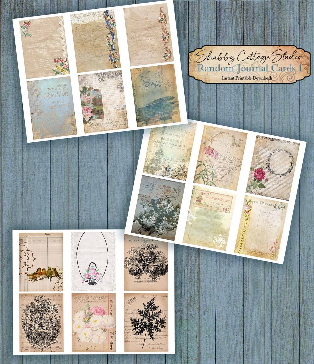 Random Journal Cards - Digital Junk Journal Ephemera - Printable ...