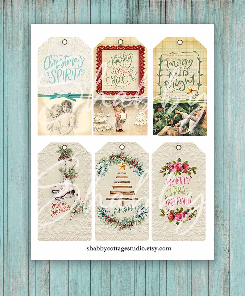 Printable Christmas Tags - Instant Download - Gift Tags Paper Craft ...