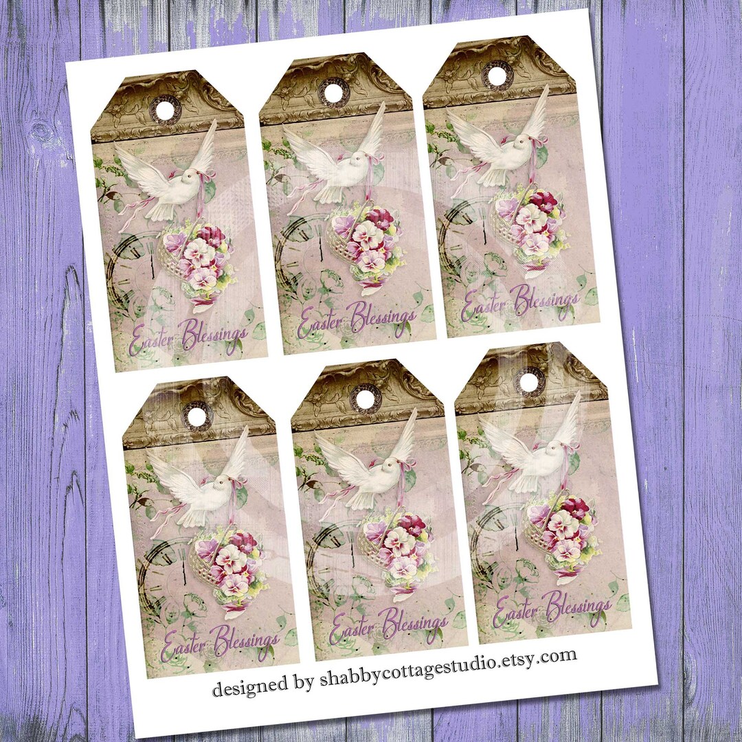 Vintage Style Easter Tags - Instant Digital Collage Sheet Printable ...