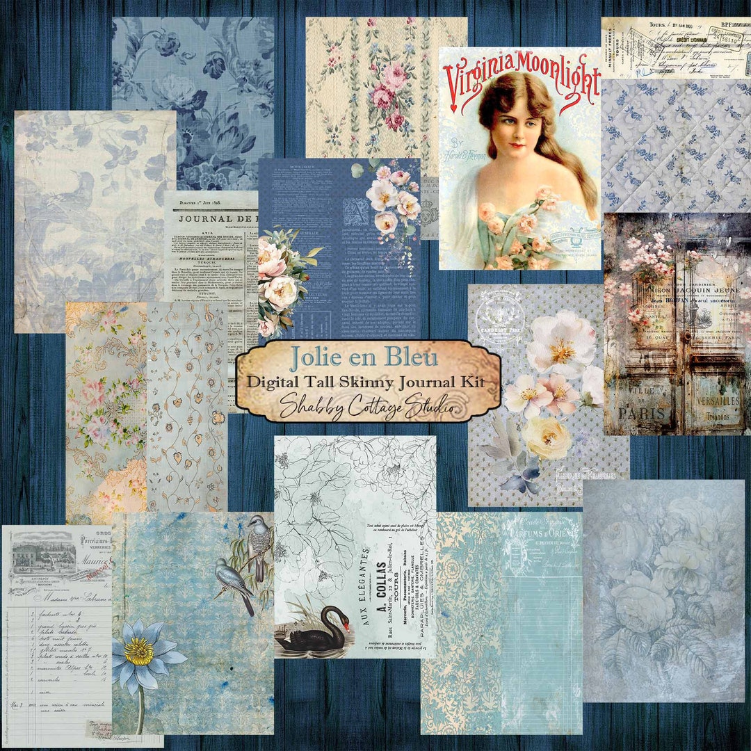 Tall Skinny Junk Journal - Printable Slim Vintage Style Journal Kit ...
