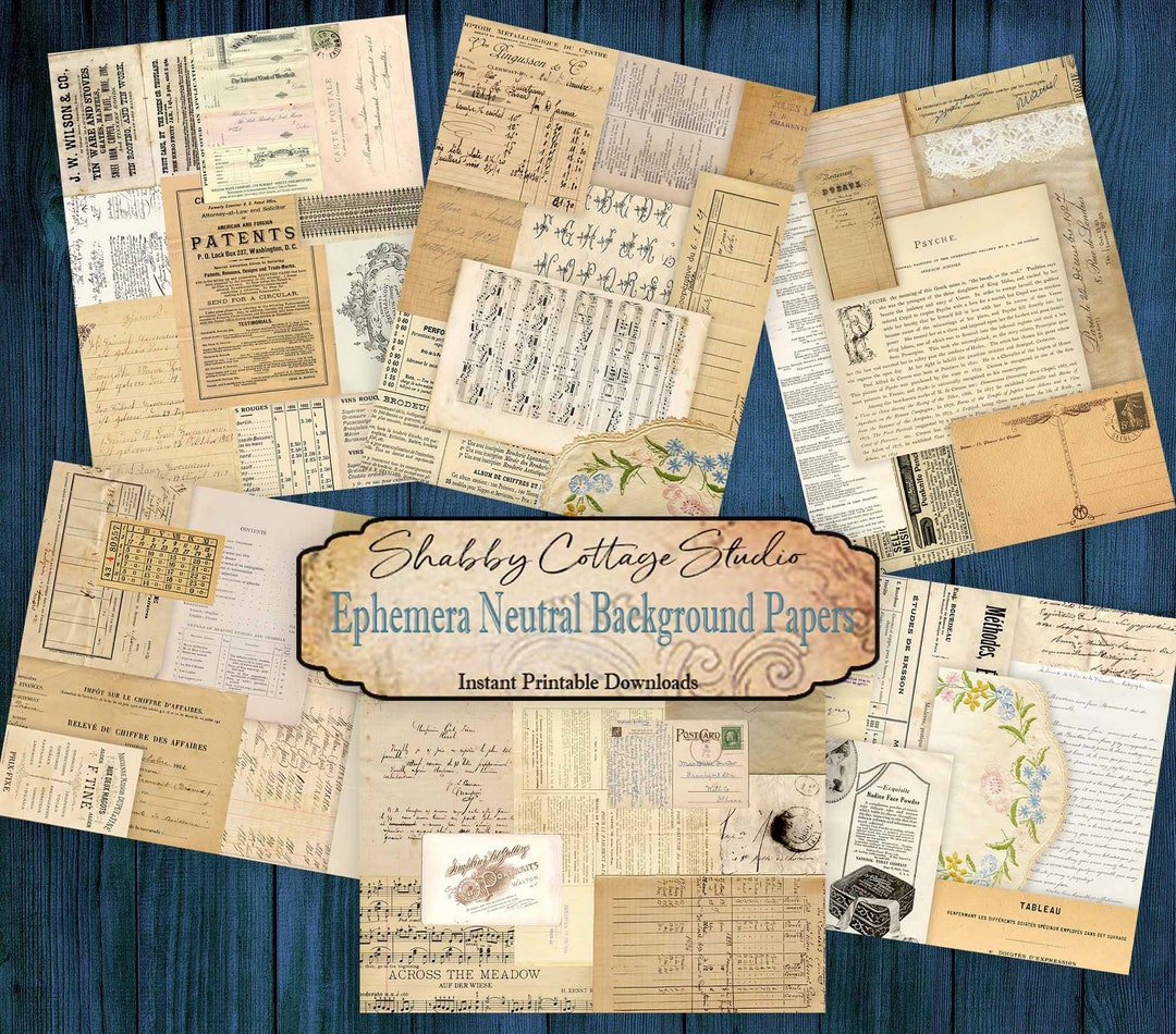 Background Ephemera Collage Papers - Collage Tear Sheet - Digital ...