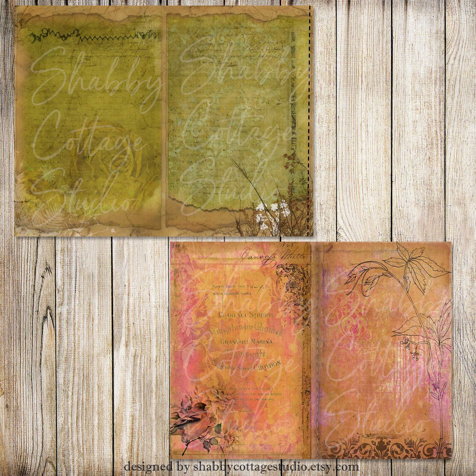 Romantic Grunge Junk Journal Pages - Instant Digital Download ...