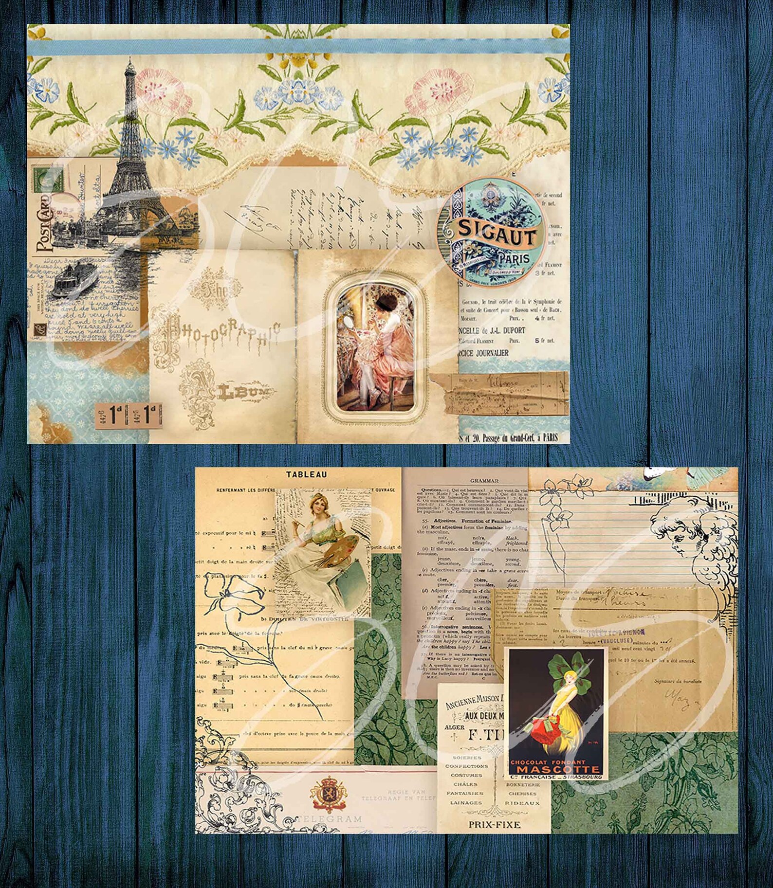 Ephemera Collage Papers 4 Printable Paper Pack Instant - Etsy