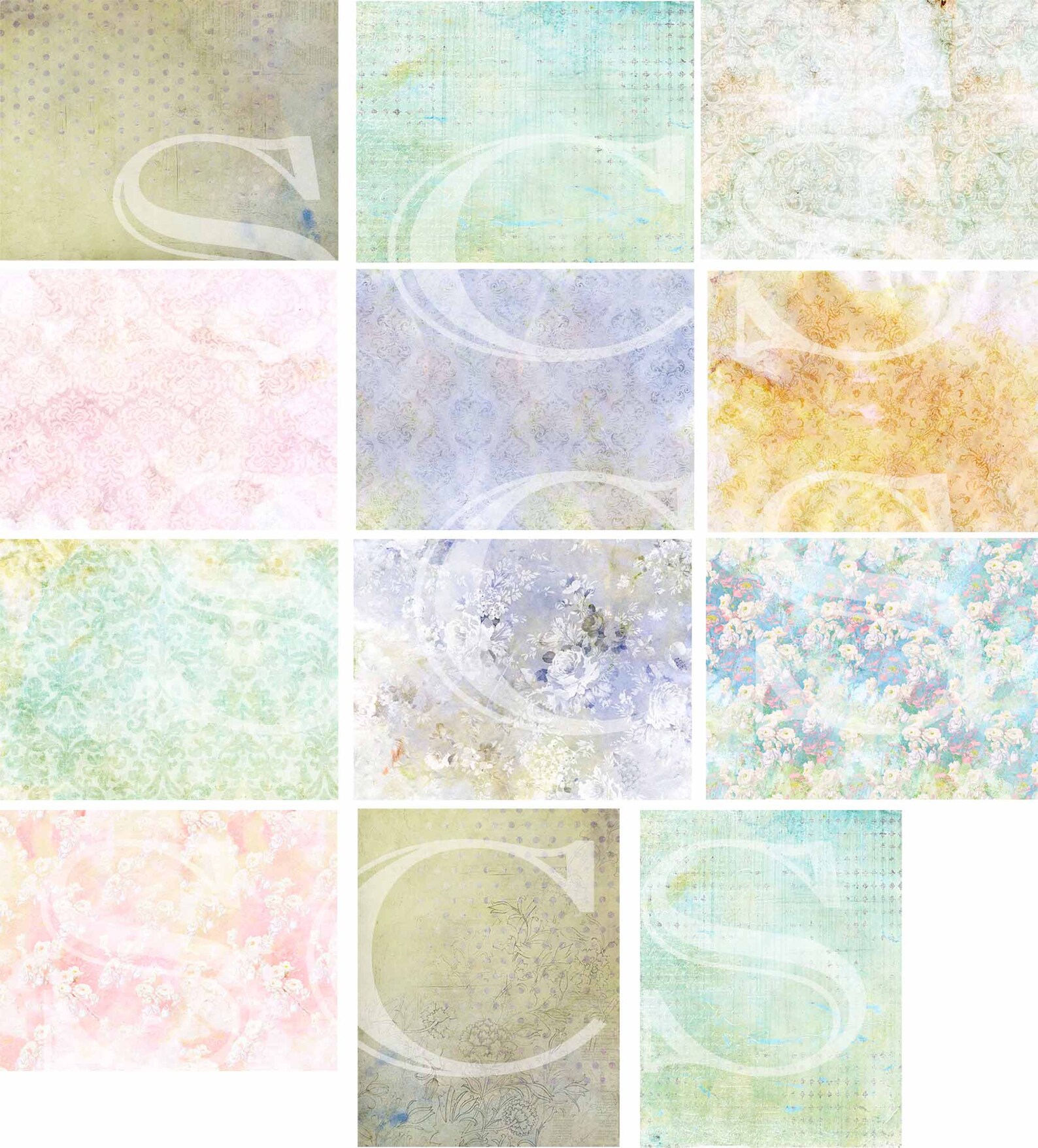 Pastel Watercolor Digital Paper Pack Paper Crafting - Etsy