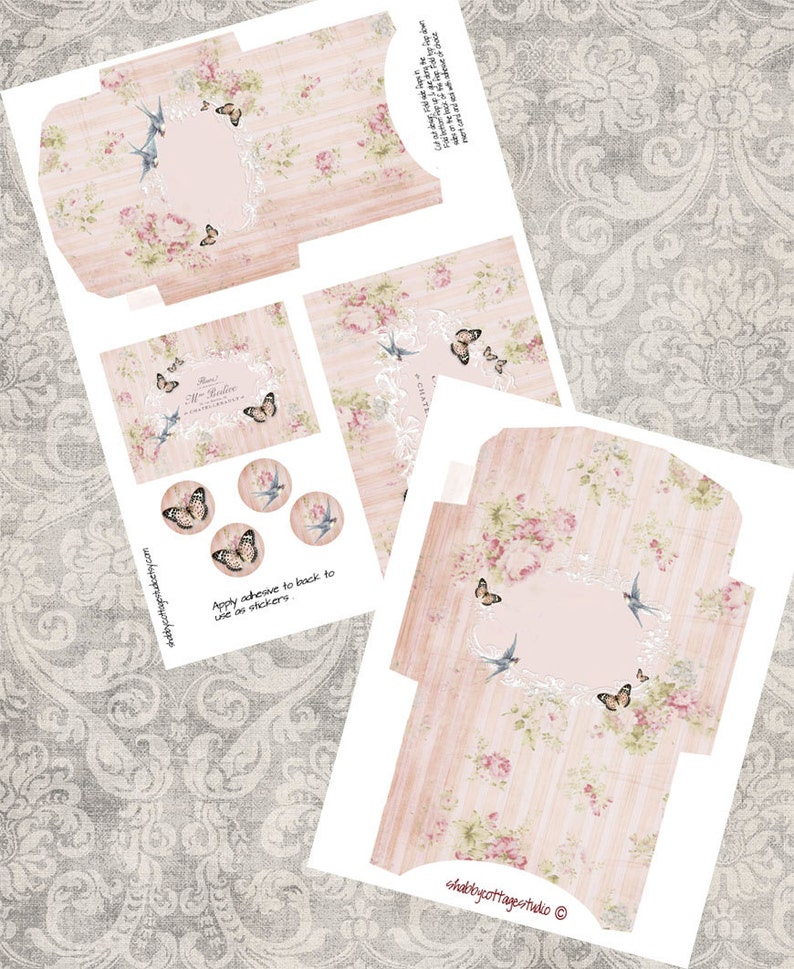 Butterflies and Birds Digital Download Printable Envelope - Etsy