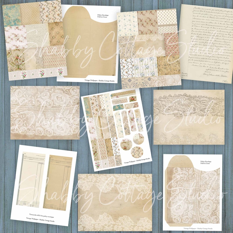 Printable Vintage Wallpaper Variations Digital Papers for - Etsy