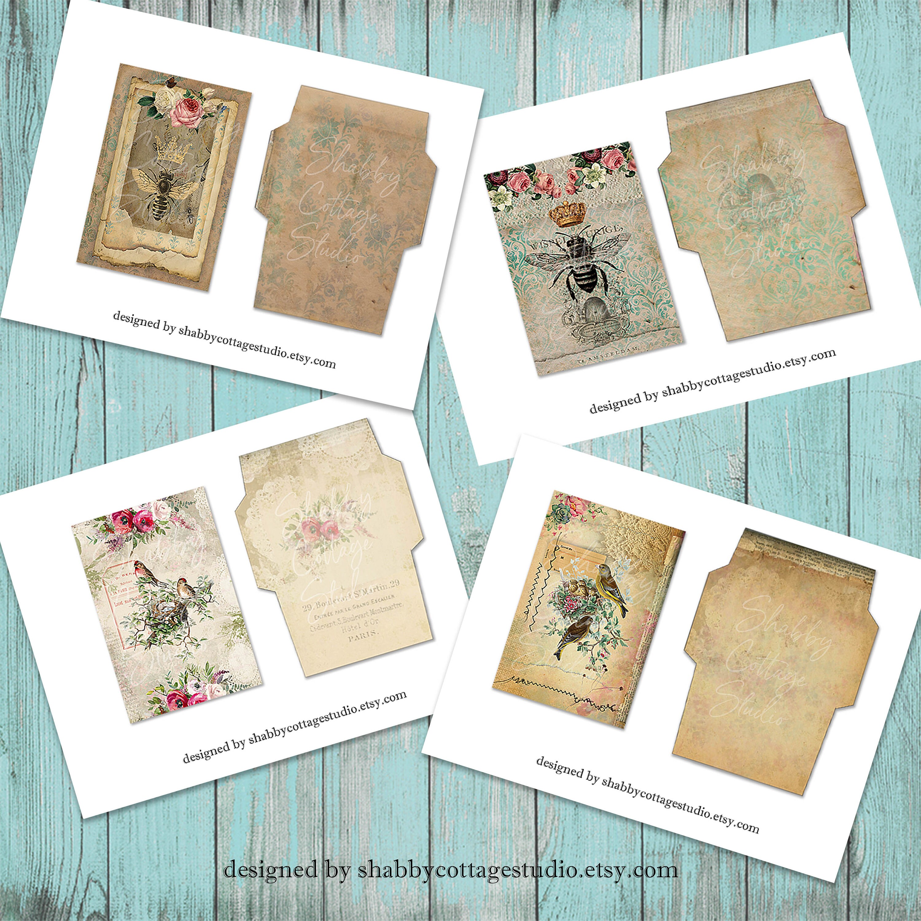 Instant Printable Digital Art or Note Cards With Envelopes - Etsy