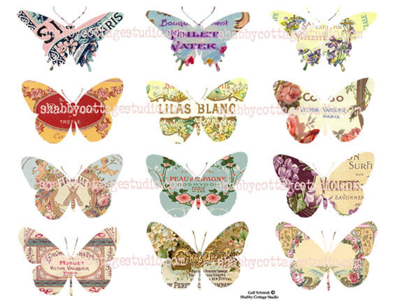 Instant PRINTABLE Butterfly 2 DIGITAL Download Collage - Etsy