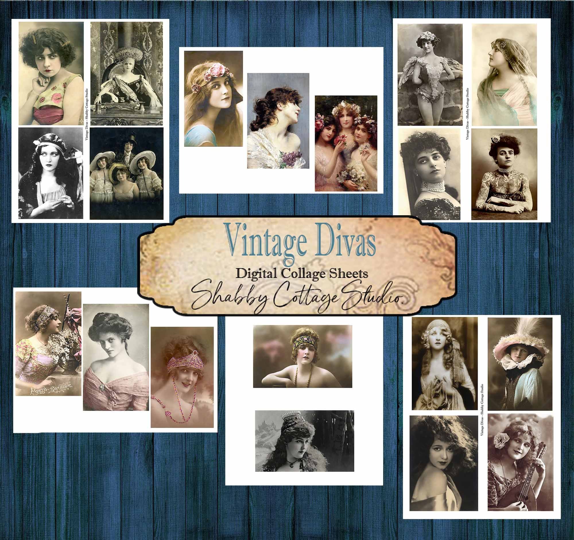 Vintage Divas Digital Collage Sheets Ladies Instant - Etsy