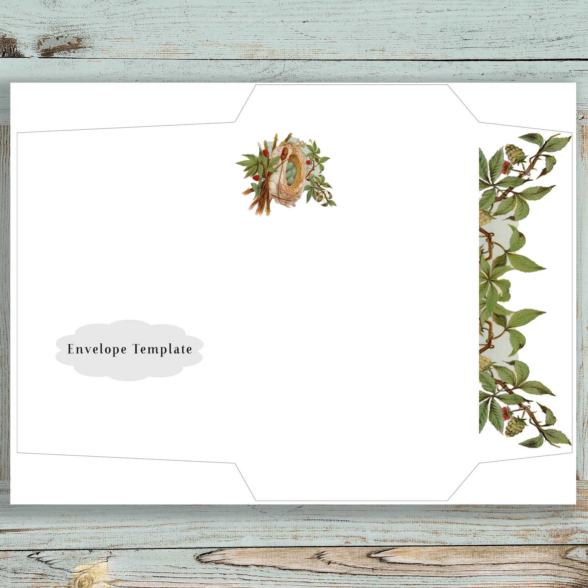 Bird Nest Printable 8.5x11 Stationery Set Writing Paper | Etsy