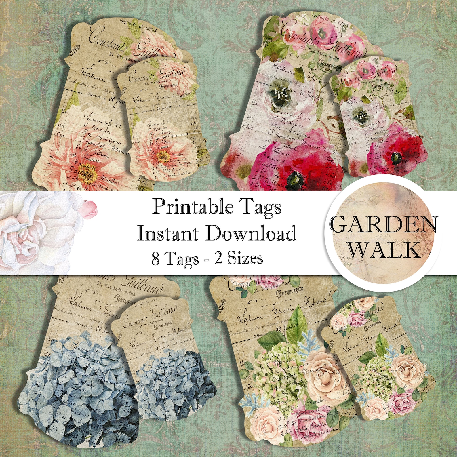 Printable Download - Gift Tags - Ribbon or Lace Spool Card - Jewelry ...