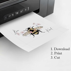Bee Kind Digital Greeting Card - Instant Download Blank Card With ...