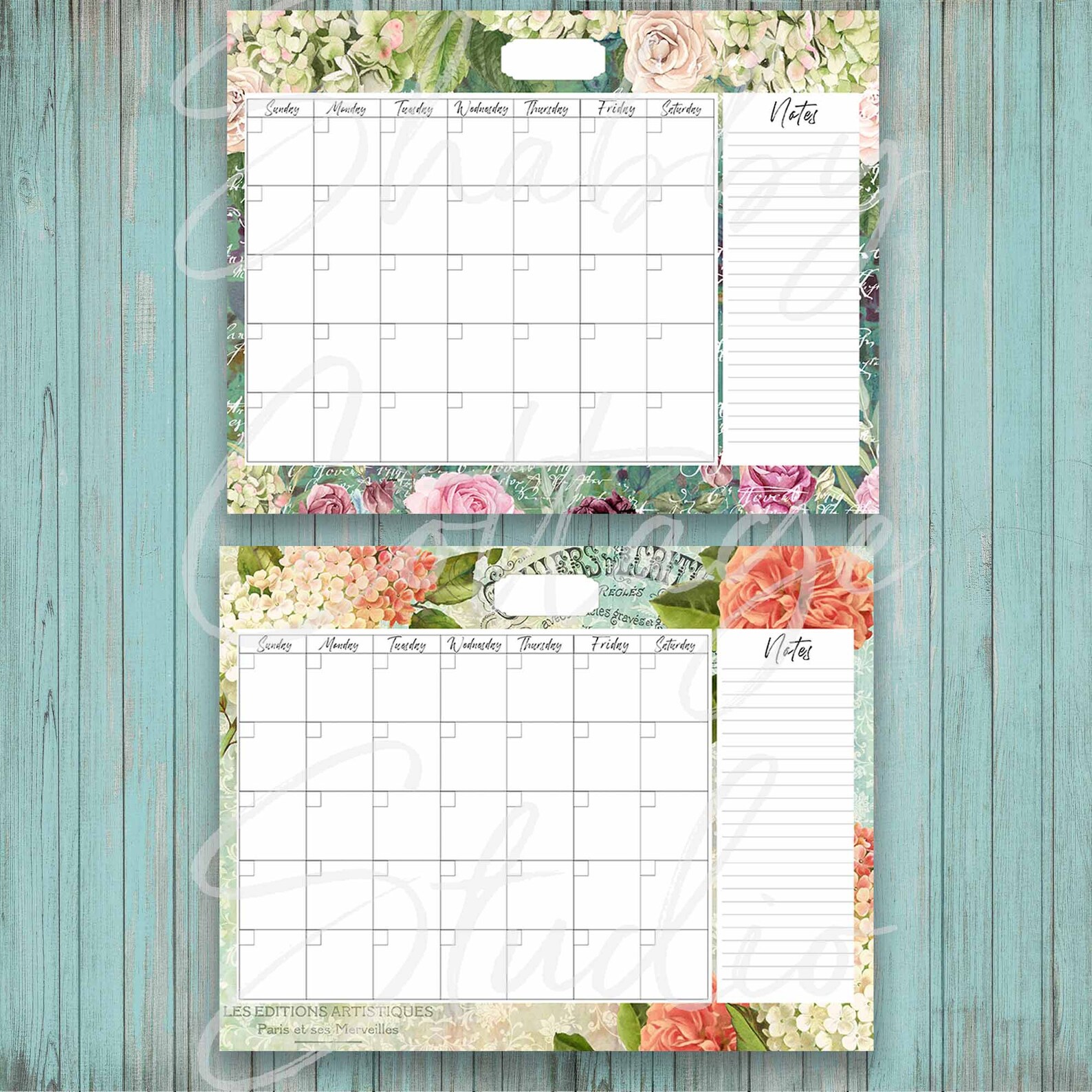 Printable Editable Calendar Floral Desk Calendar Instant - Etsy