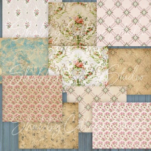 Printable Vintage Wallpaper Variations - Digital Papers for Junk ...
