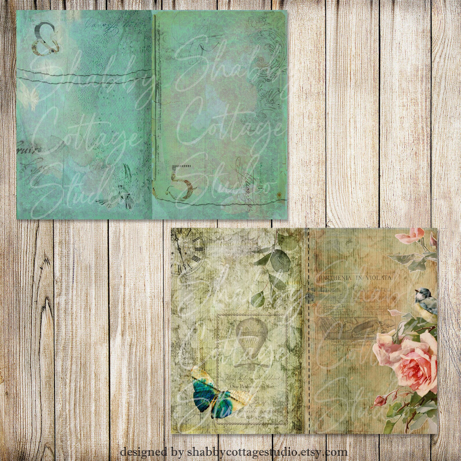 Romantic Grunge Junk Journal Pages - Instant Digital Download ...