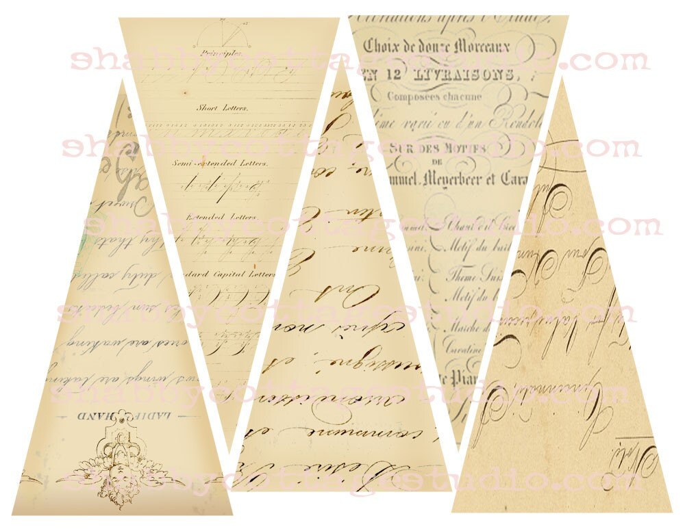 DIGITAL INSTANT DOWNLOAD Script Banner Bunting Pennants | Etsy