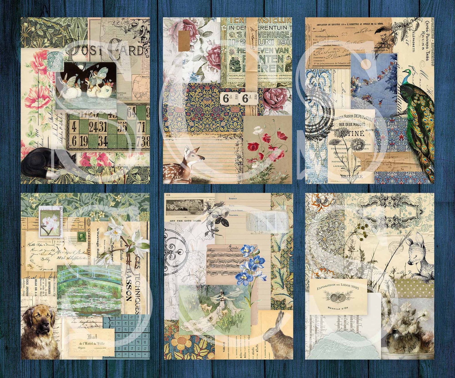 Ephemera Collage Papers 6 Digital Ephemera for Junk Journals - Etsy