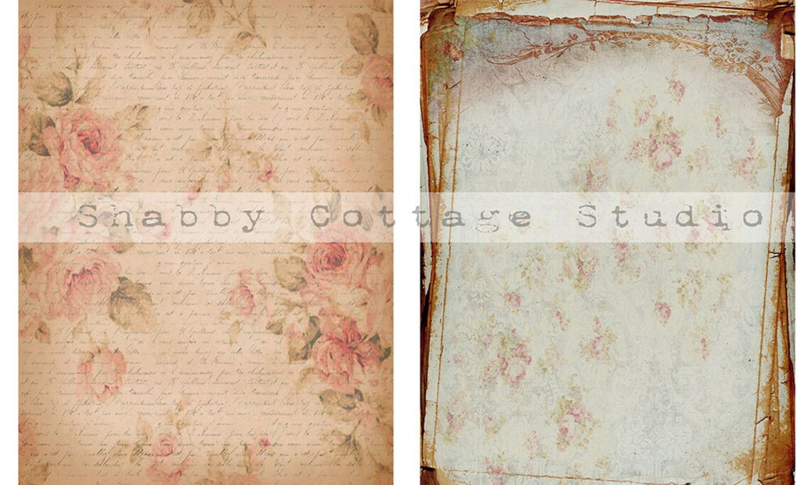 Digital Paper 8.5x11 Inch INSTANT DOWNLOAD 6 Pack Vintage Love ...
