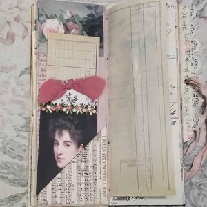 Tall Skinny Journal - Slim Document Style Journal - Romantic Vintage ...