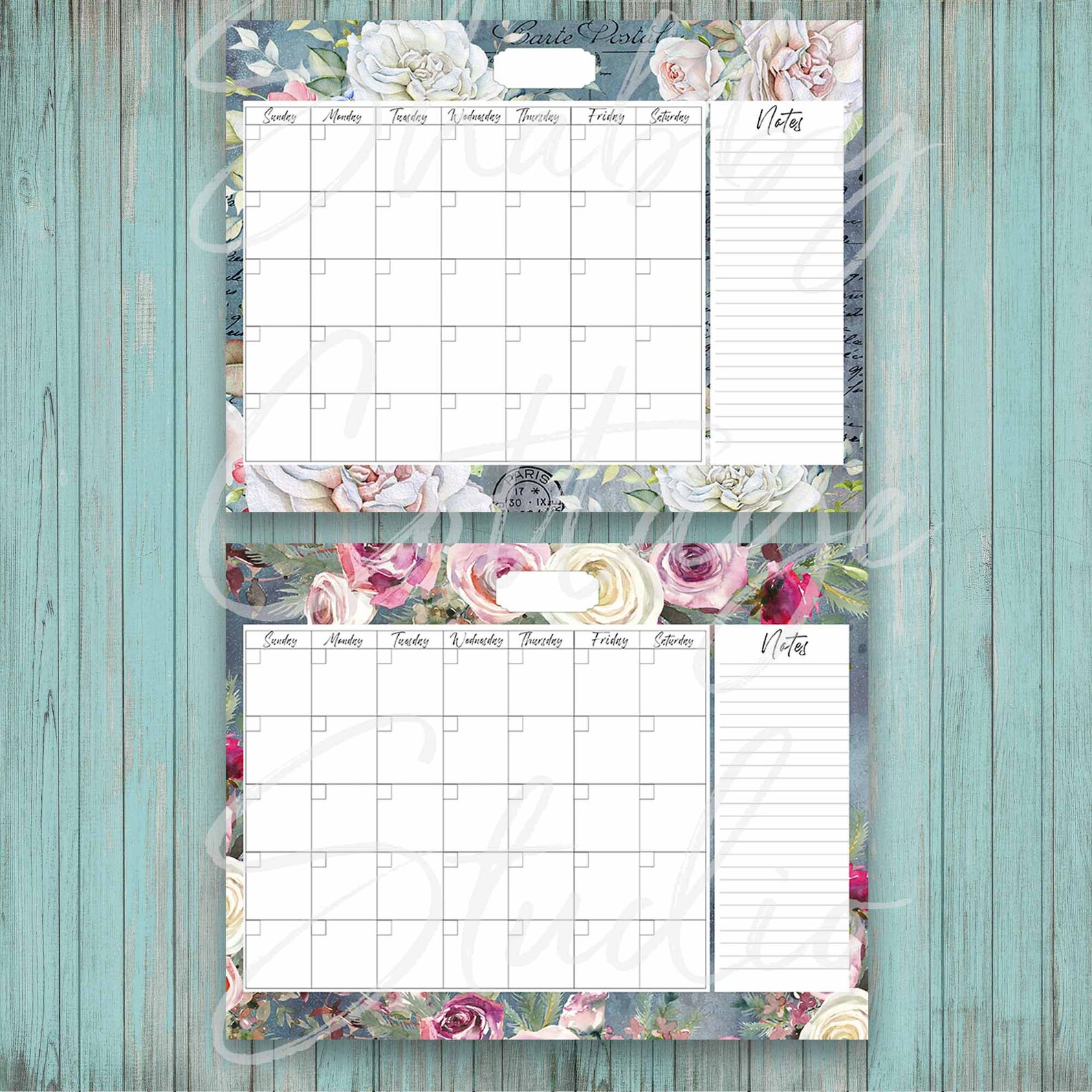 Printable Editable Calendar Floral Desk Calendar Instant - Etsy