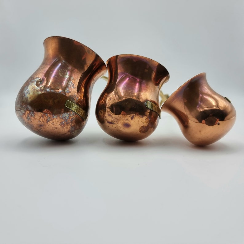 Vintage Copper Liquor Ladle With Brass Handles and Brass Plates With ...